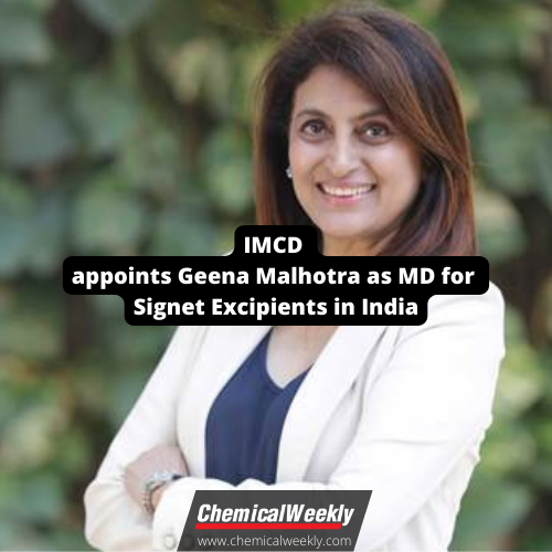Chemical Weekly | IMCD appoints Geena Malhotra as MD for Signet ...